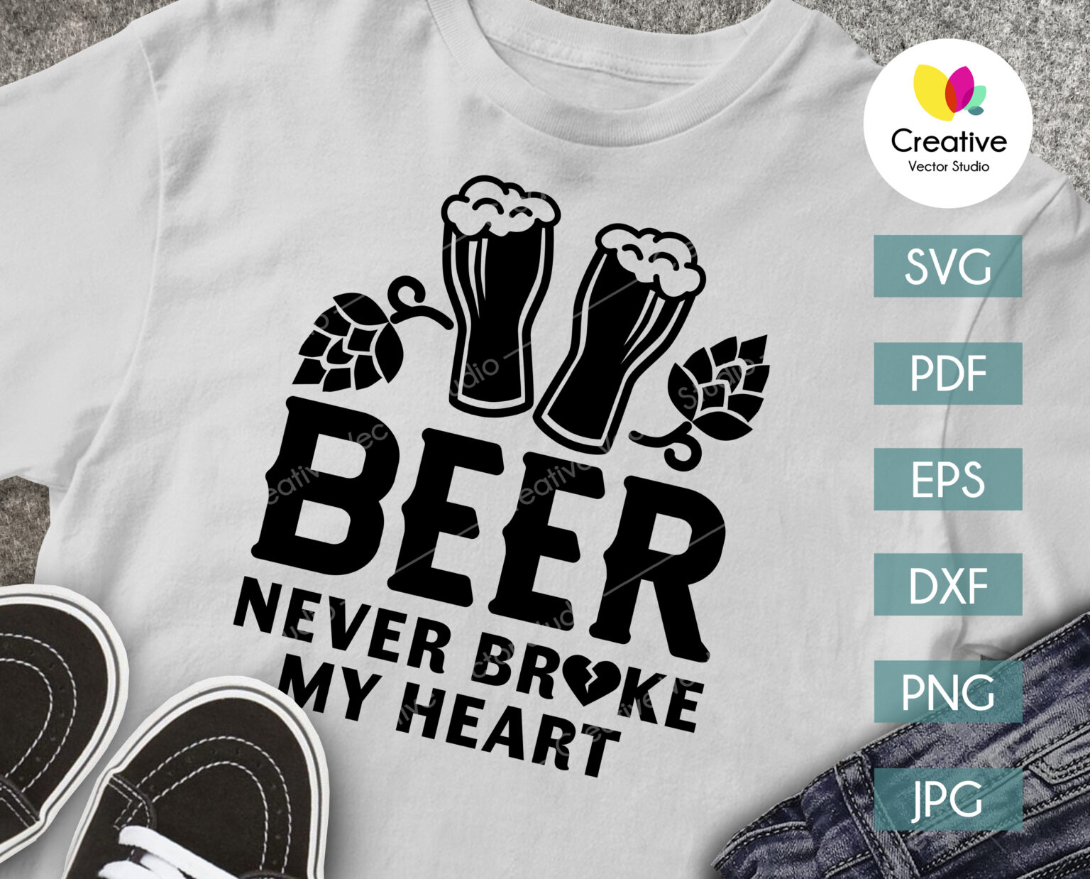 Beer Never Broke My Heart SVG | Creative Vector Studio Beer Never Broke My Heart SVG | Creative Vector Studio
