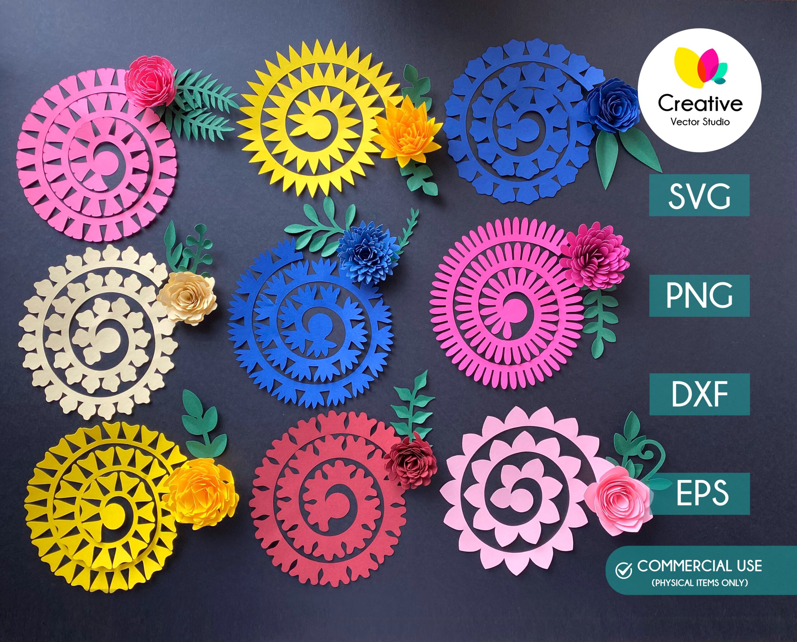 Rolled Rose Paper Flower SVG Digital File For Cricut Silhouette Lupon 